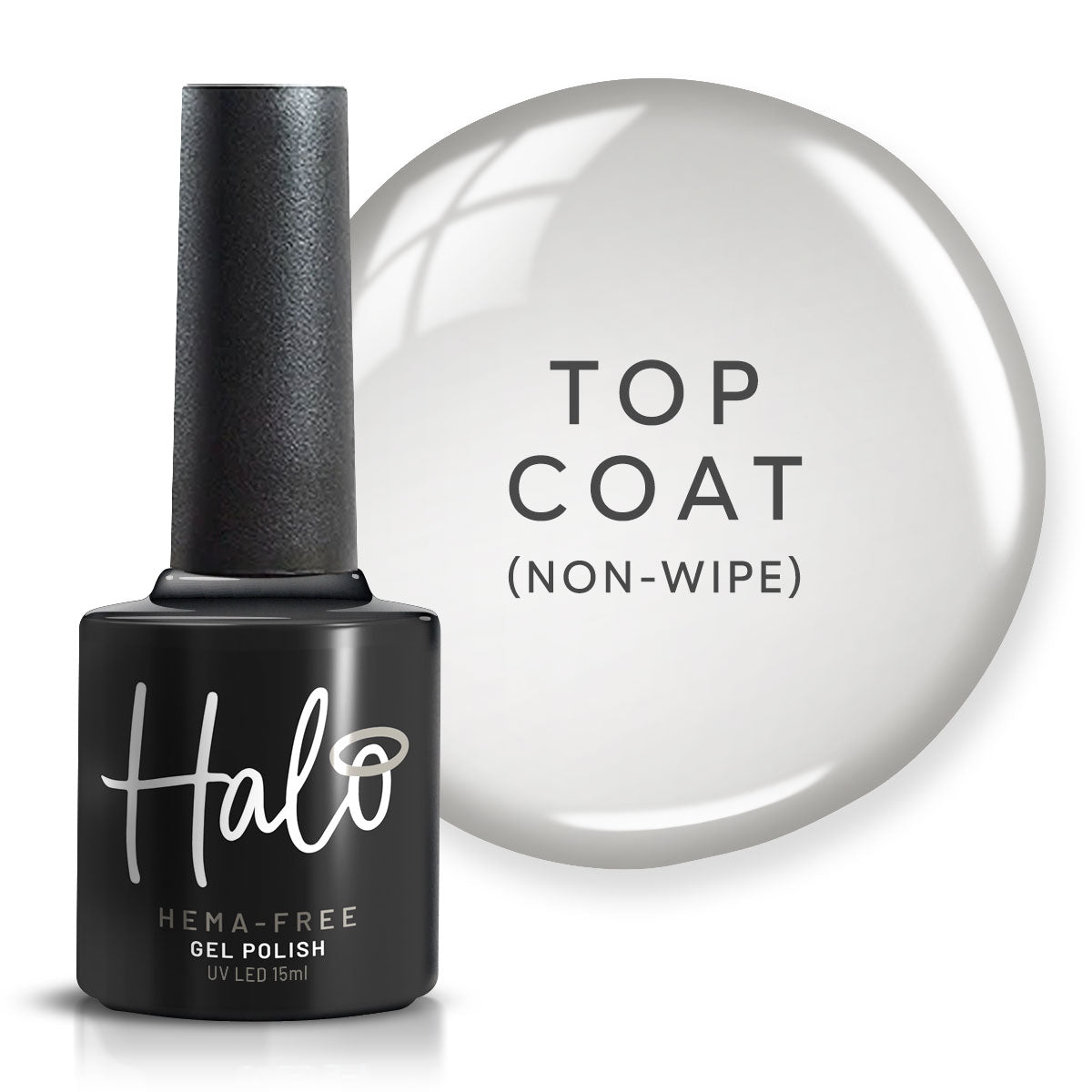 Halo Gel Polish 15ml Hema Free Top Coat Non Wipe – Pure Nails