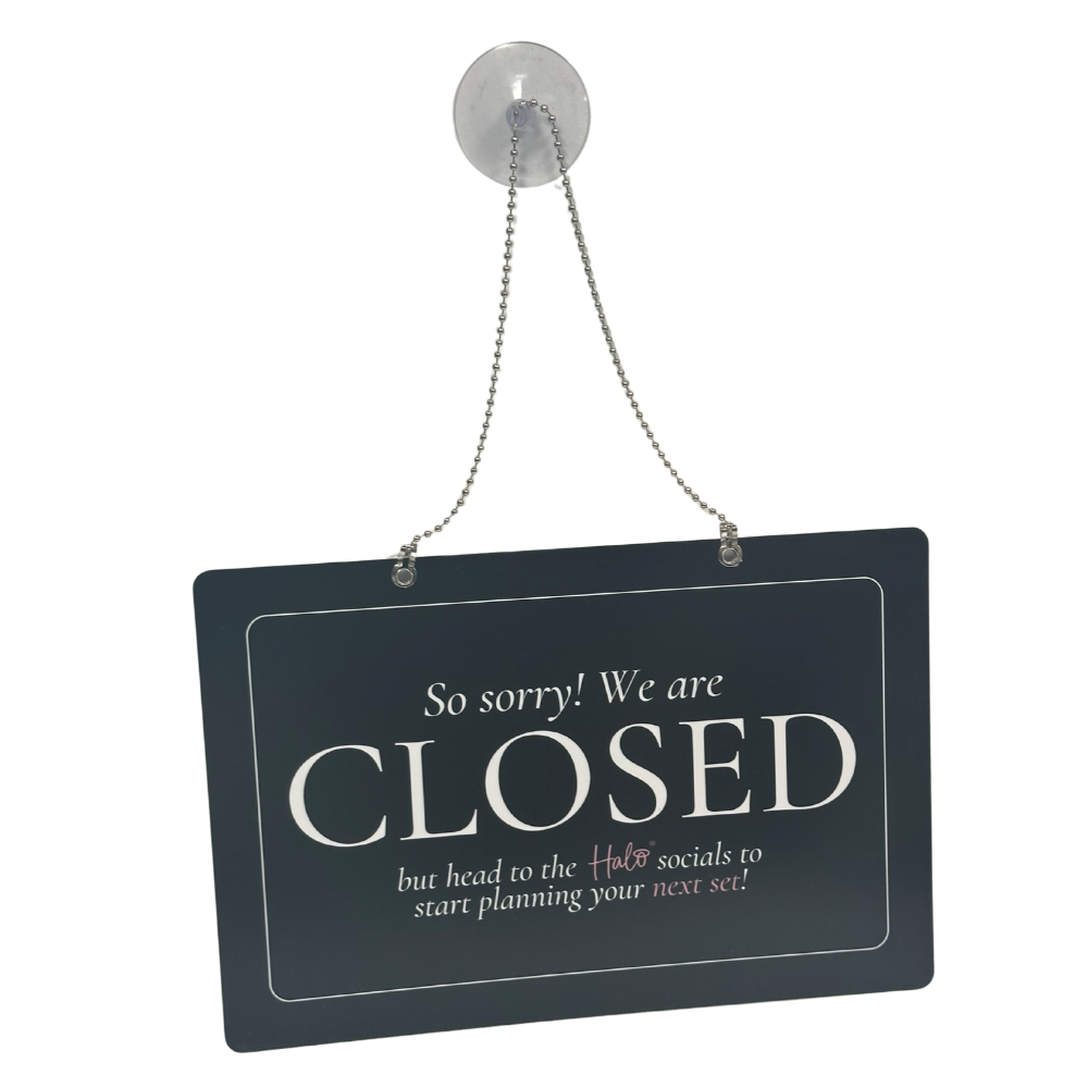 Halo Salon Open/Closed Sign | Nail Tech Supplies – Pure Nails