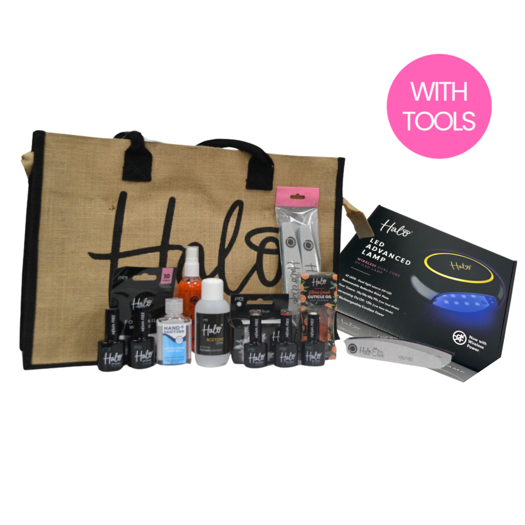 Halo Gel Polish Student Kit with Pro Lamp and Tools Complete Nail Trai ...